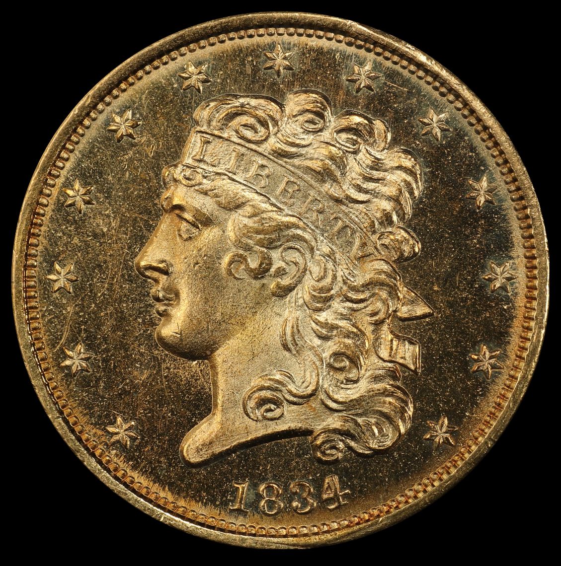 Collectors Corner - 1834 $5 Classic Head, Plain 4 MS64+ PCGS - #65044205