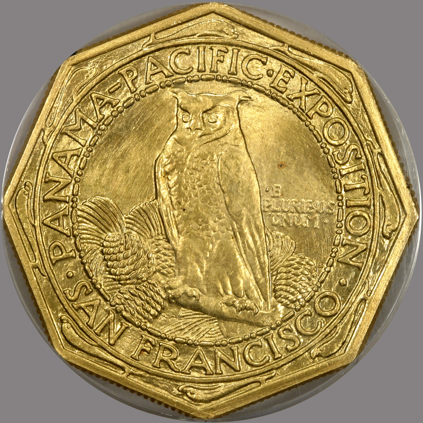$50 1915 PAN PAC OCTAGONAL PCGS MS64+ | Legend Numismatics